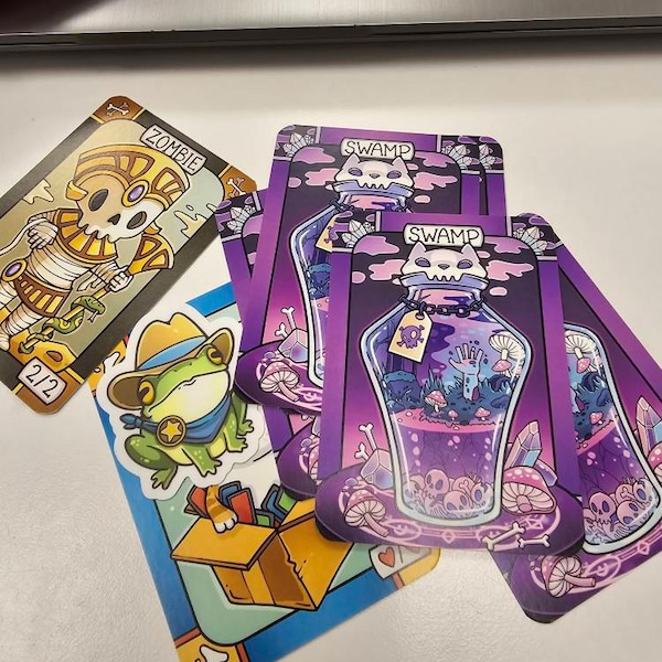 5 Swamp Cards // Illustrated Basic Lands for Magic the Gathering - Etsy