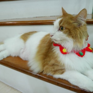 Rose Floral Cat Bow, Kawaii Cat Bowtie, Flower Pet Bow, Kitten Crochet ...