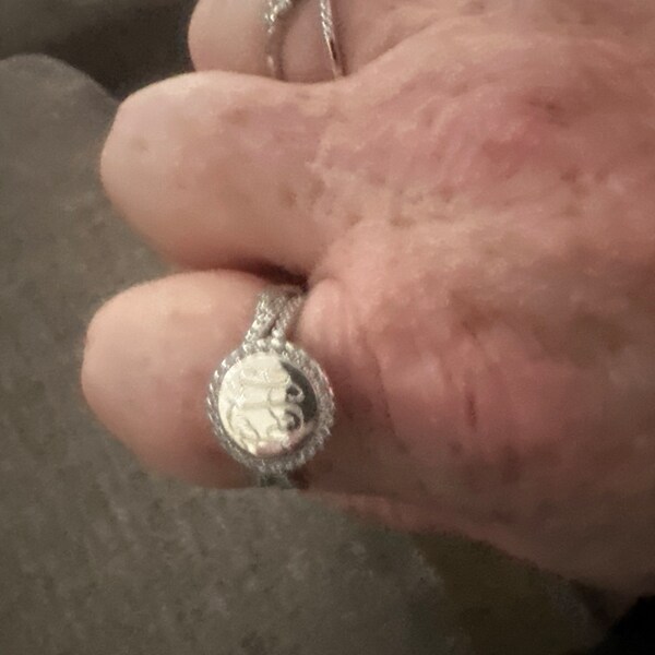 Sterling Silver Monogram Stackable Ring, Sterling Silver Stackable Rings, Sterling Silver Sara ...