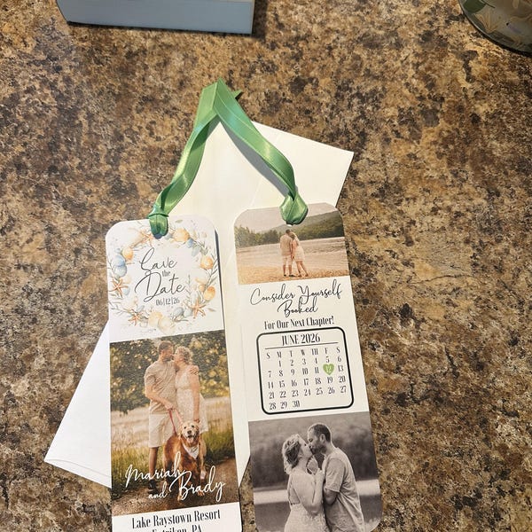 Customized Save the Date Bookmark, Save the Date, Bookmark Invitation ...