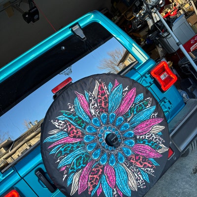 Purple Galaxy Spare Tire Cover, Custom Tire Cover, Personalized Tire ...