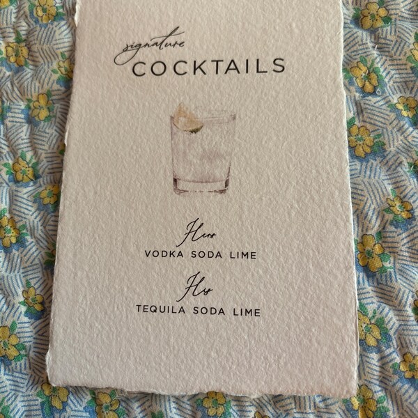 Wedding Bar Sign Deckled Edge Sign - Etsy