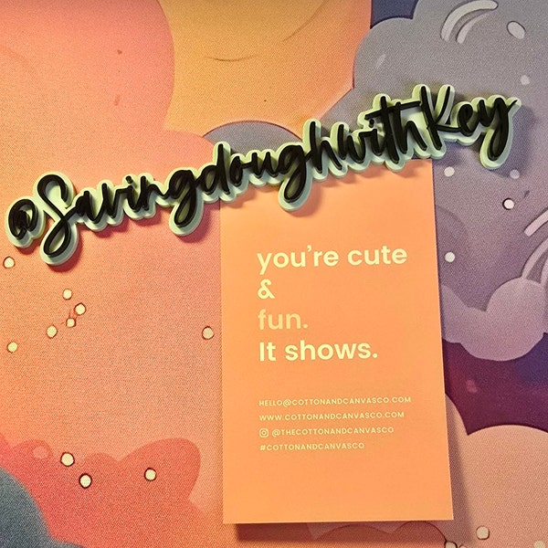 Social Media Username Sign, Acrylic, Business Name Sign, 3D, Pop up ...