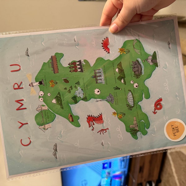 A4 Map of Wales | Illustrated Map, Map O Gymru, Cymru, Cymraeg ...