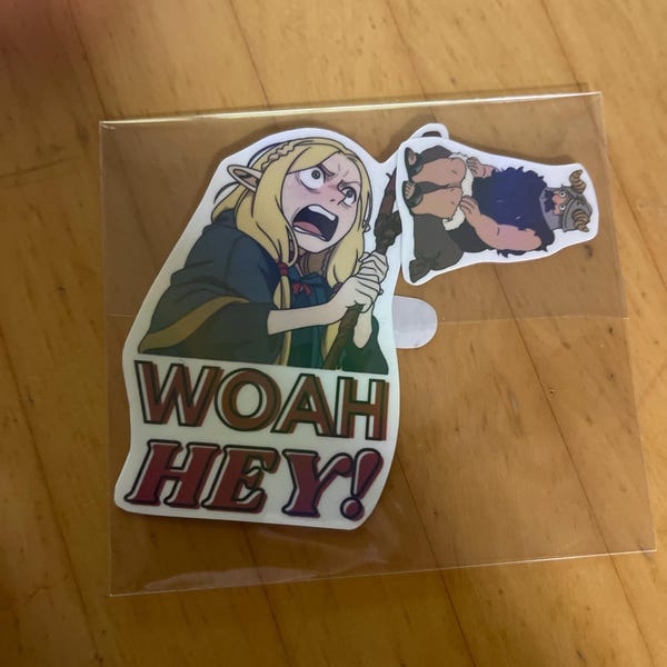 Marcille “WOAH HEY!” Sticker - Dungeon Meshi | Delicious in Dungeon - Etsy