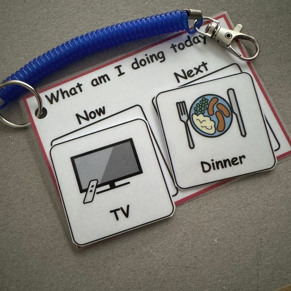 Now Next Pre School Sequencing Keyring & 48 Symbols Visual Aid for ...