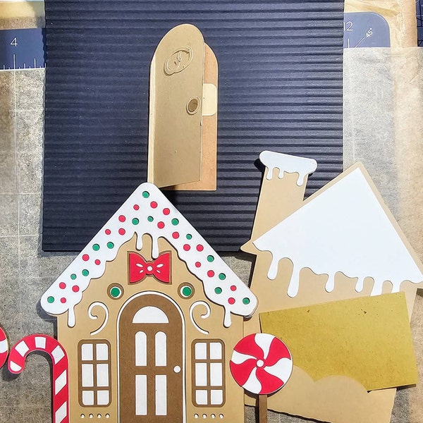 Gingerbread House Gift Card Holder Svg, Gingerbread House Cut File Svg ...