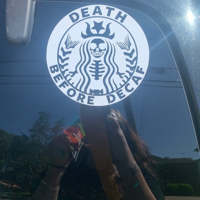 Death Before Decaf Laptop Decal, Coffee Decal, Computer, Phone, Yeti ...