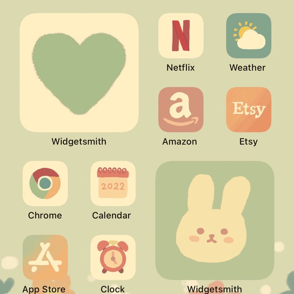 Cute Retro Hand Drawn Ios & Android App Icons | Home Screen Set ...
