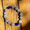 Blue Opal, Thulite and Santo Palo Beaded Bracelet With 925 Silver Ingot ...