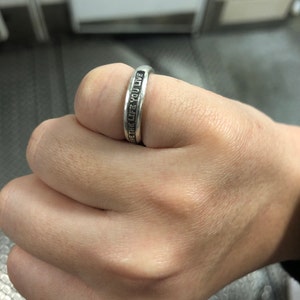 Word Ring, Hand Stamped Ring, Silver Ring, Message Ring, Vintage Ring ...