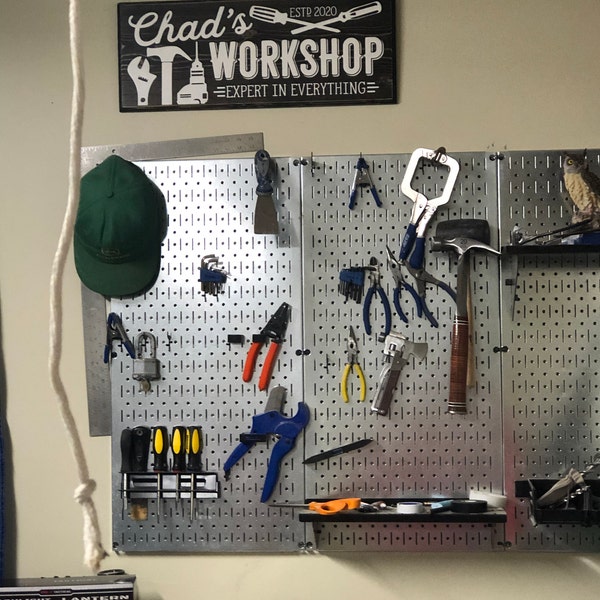 Personalized Workshop or Garage Wood Sign Wall Art Plaque. Custom Shop ...