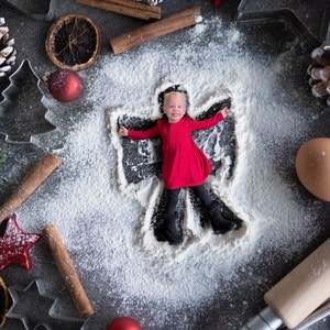 Christmas Baking Flour Angels Digital Backdrop Photography, Snow Angel ...