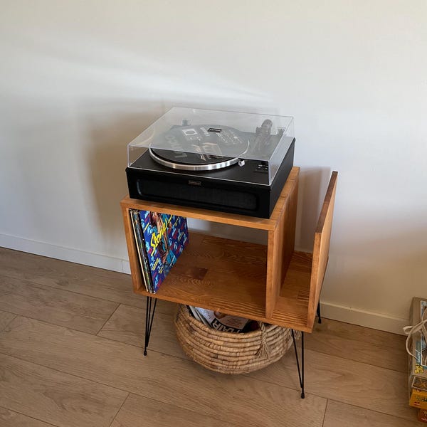 Handmade Solid Pine Turntable Stand With Record Storage - Etsy