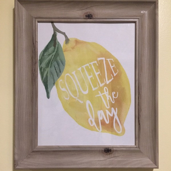 Digital File Squeeze the Day Printable Lemon Printable Lemon Wall Art ...