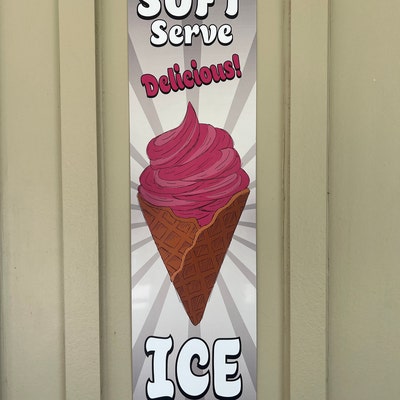 Soft Serve Ice Cream Sign, Soft Serve Sign, Ice Cream Soft Serve, Retro ...