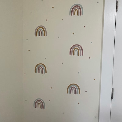 Muted Boho Rainbow Wall Decals Hand Drawn Rainbow Wall Sticker H66 - Etsy