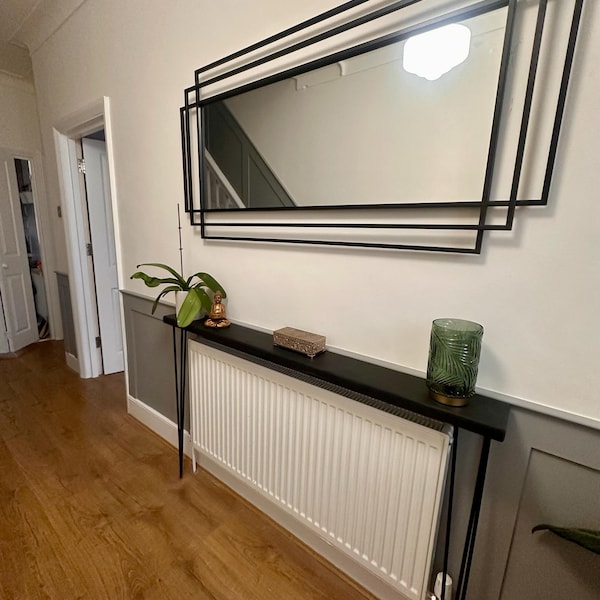 Rustic Radiator Cover With Hairpin Legs | Radiator Shelf - Etsy UK