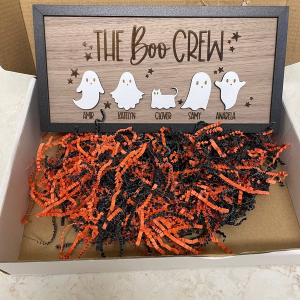 Boo Crew Sign-halloween Family Sign-halloween Decor-ghost-family Sign ...