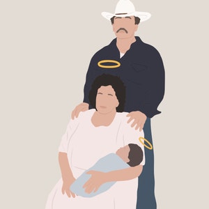 Custom Digital Family Portrait Faceless Portrait Drawing Personalized ...