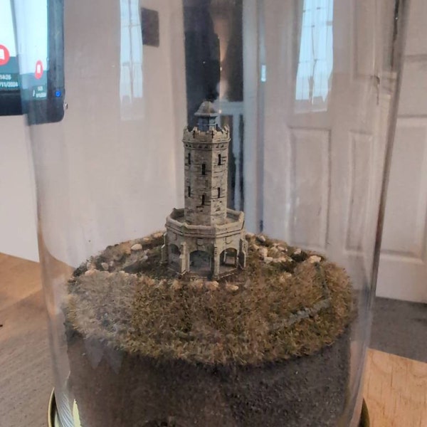 Glass Dome Diorama - Miniature Peel Tower on Wooden Base - Etsy UK