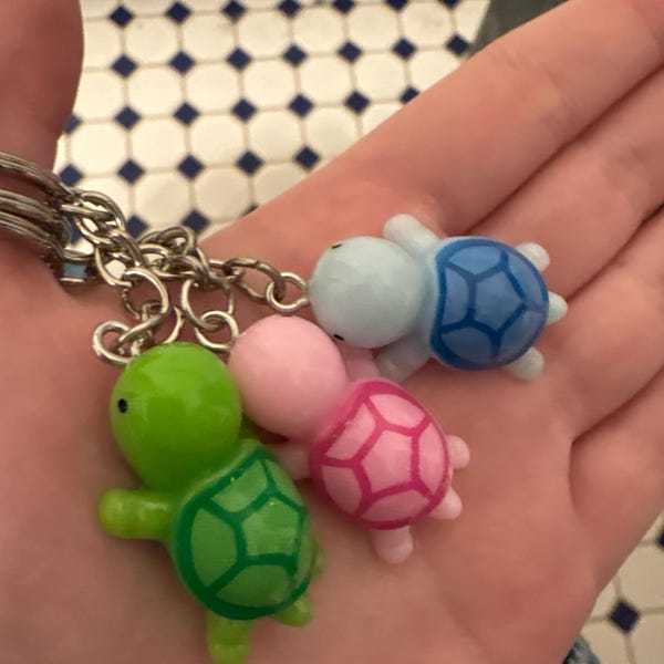 Cute Little Turtle Keychain - Etsy