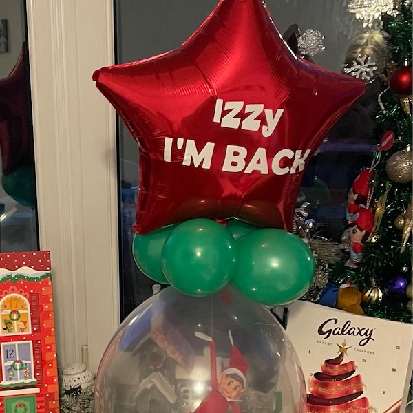 Personalised Elf Arrival Balloon Kit ELF BALLOON Elf POP Balloon - Etsy