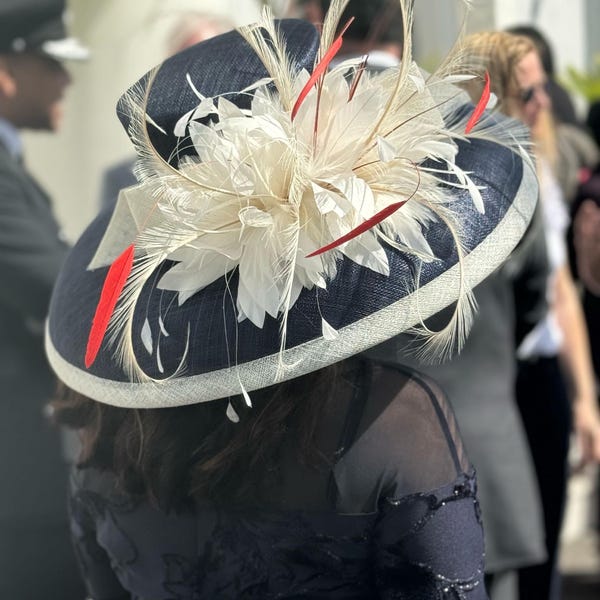 M4002 ( Black Hat ) Kentucky Derby Hat, Church Hat, Wedding Hat, Easter Hat, Mother of Bride Hat ...