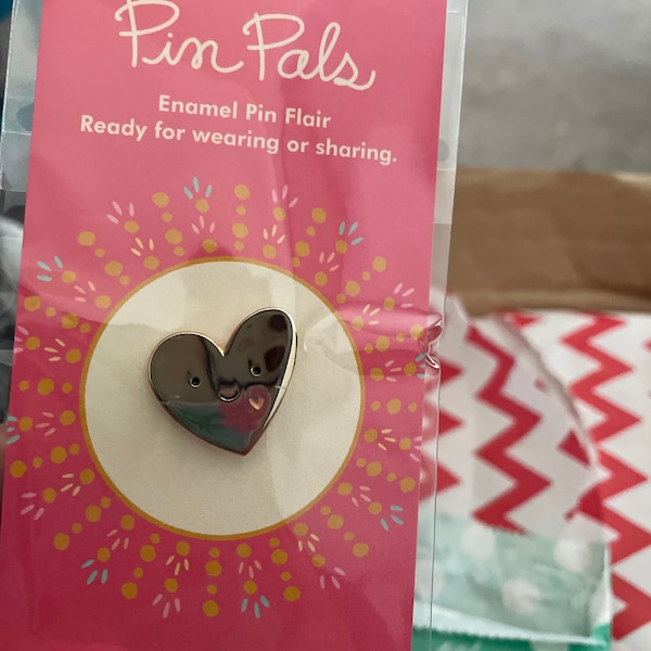 Happy Heart Pin Gold Heart Enamel Pin Gold Heart Lapel Pin Gift for ...