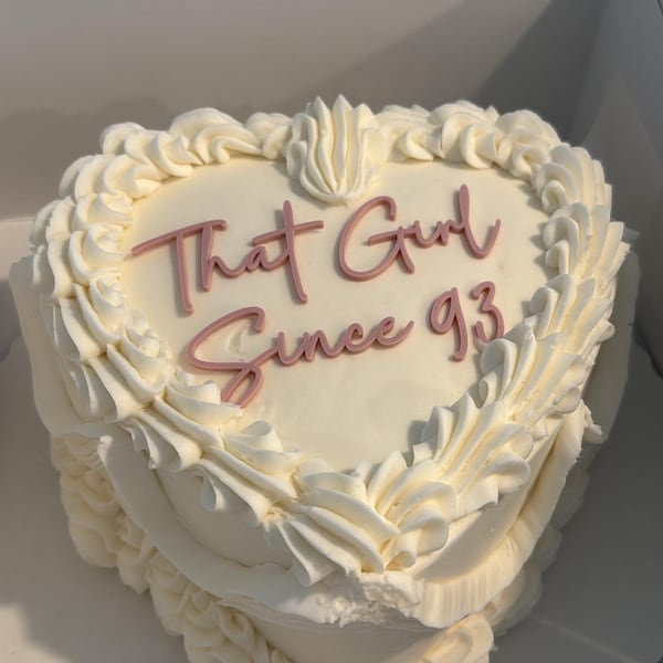 That Girl Since Year Cake Topper | Acrylic Mini Cake Charm - Etsy