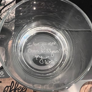 Personalized Handwriting Whiskey Glass Engrave Your Handwritten Message ...