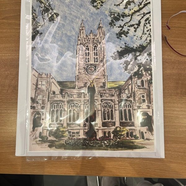 Boston College Gasson Hall Illustration Art Print- Summer or Fall ...