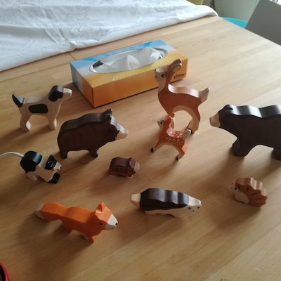 Wooden Dog, Flecked Dog, Dog Figurine, Wooden Animals, Wooden Dogs, Dog ...