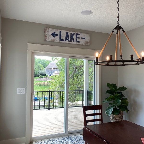 Rustic Lake Arrow Sign | Lake House Sign | Beach House Decor | Rustic ...