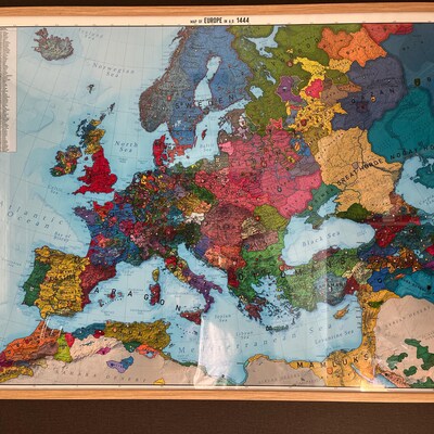 Germany History Map Holy Roman Empire 1444 - Etsy UK