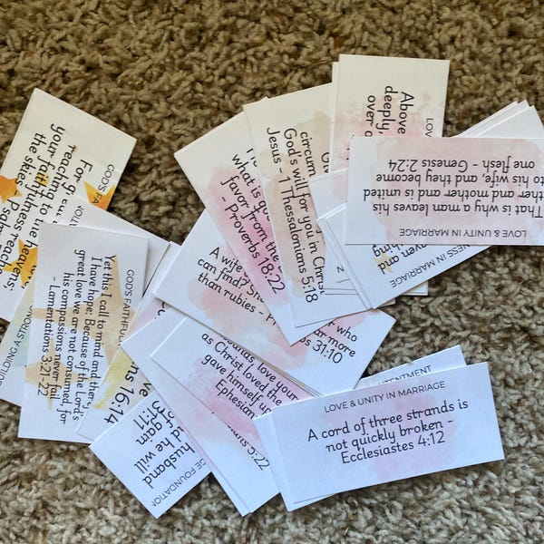Marriage Bible Verse Cards for Couples Newlyweds Christian Scripture ...