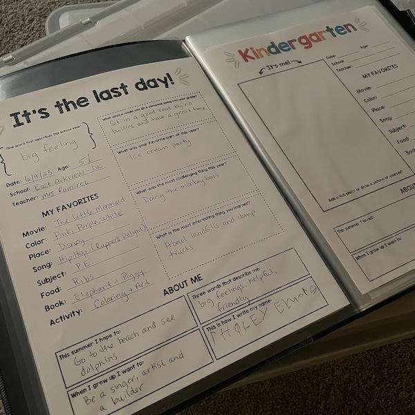 Kids Keepsake Journal, School Memory Book, Back to School Printable ...