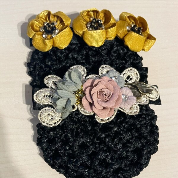 White Flower Lace Fabric White Ribbon Hair Bow With French Barrette ...