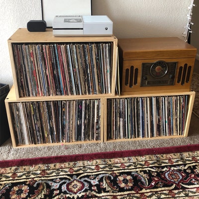 Vinyl Record Storage Crate // Record Crate // Vinyl LP Crate // Vinyl ...