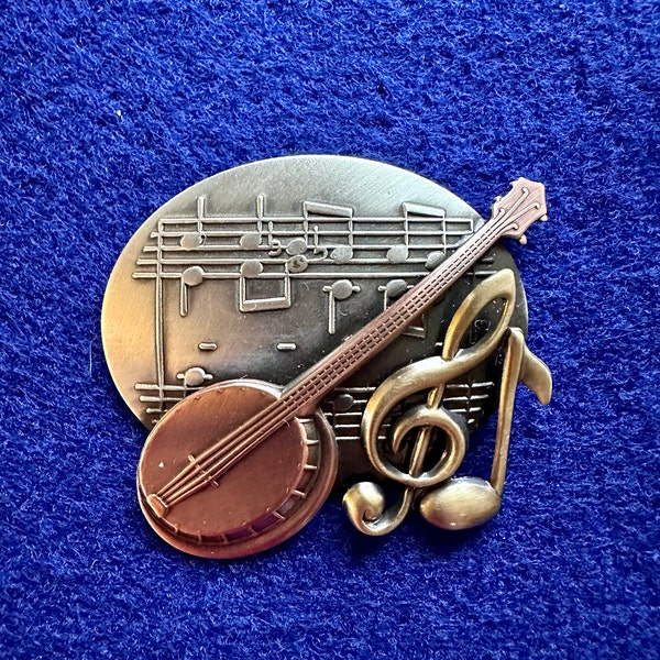 Banjo Brooch- Banjo Jewelry- Banjo Pin- Banjo Gift- Music Award- Music ...