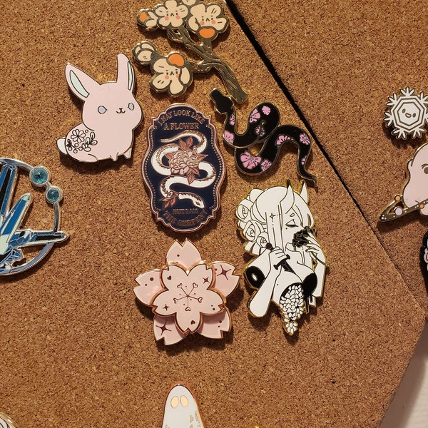 Sakura Spinning Hard Enamel Pin - Cherry Blossom - Kawaii Pins - Unique Gift Idea - Rose Gold ...