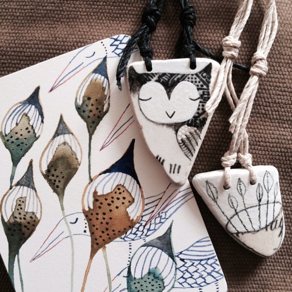 Healing Shard, Brown Beach Pottery Owl - Etsy