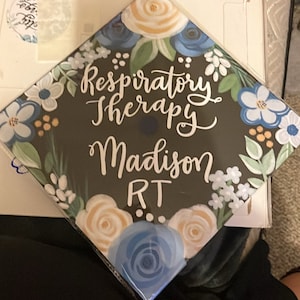 Custom Quote Boho Floral Graduation Cap Topper, Digitally Painted and ...