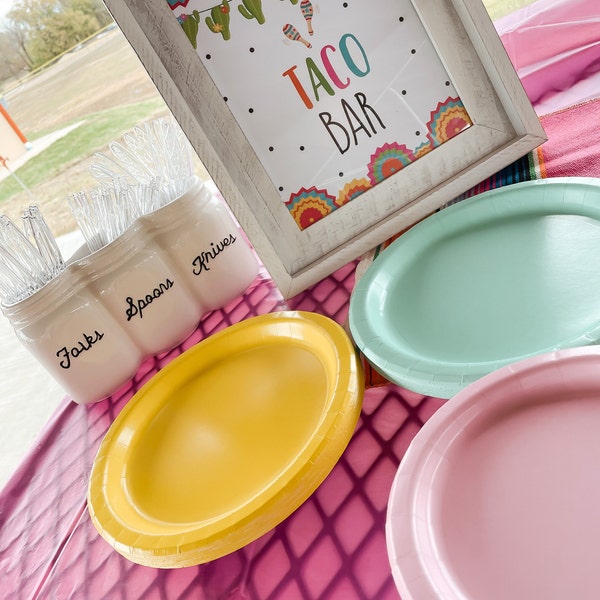 Taco Bar Party Sign Fiesta Party Sign Fiesta Food Station Sign Fiesta ...