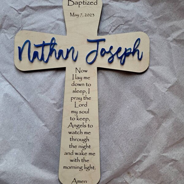 Personalized Wall Cross, Bedtime Prayer, Baby Shower Gift, New Baby ...