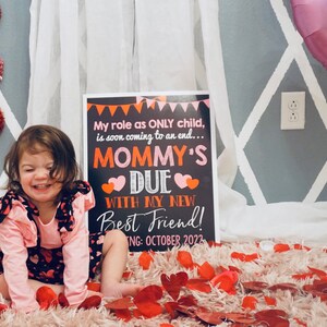 Pink Big Sister Announcement Valentine's Day Sign Promoted to Big Sis ...