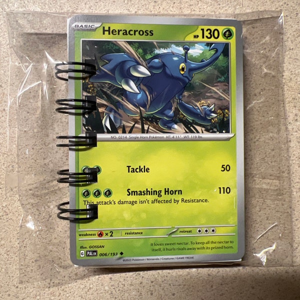 Pokemon Notebook, Little Notebook, Upcycled Pokemon Cards, Party Favor ...