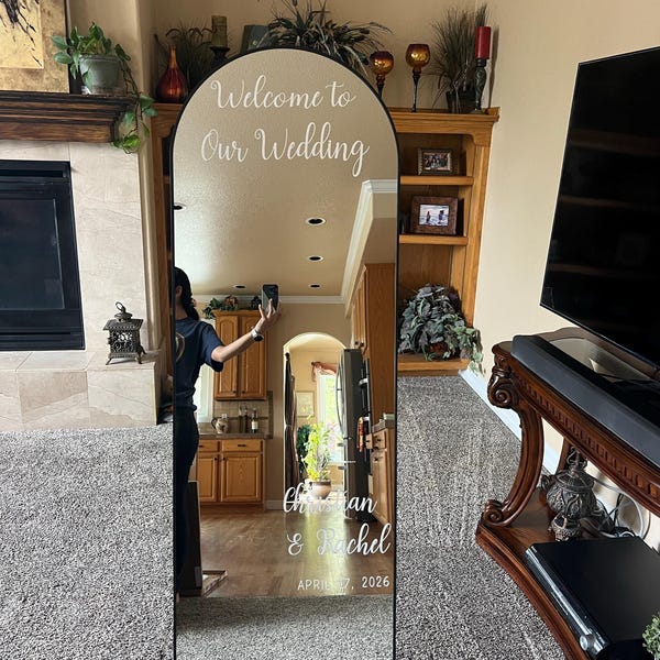 Custom Selfie Mirror Welcome Wedding Decal for Mirror Reception Sign ...