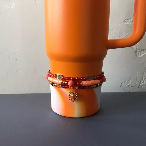 Summer Gradient Straw Bow for Stanley Purple and Gold - Etsy