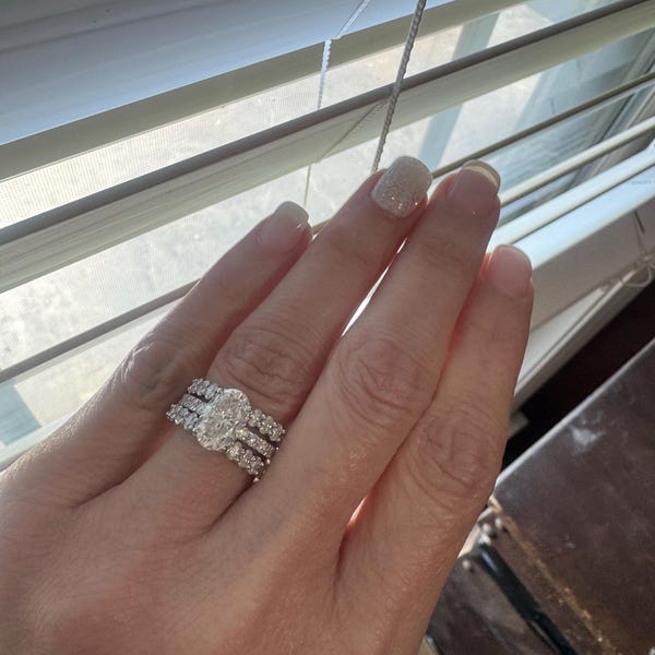 3 CT Radiant Cut Moissanite Trio Bridal Ring Set Engagement Ring Set ...